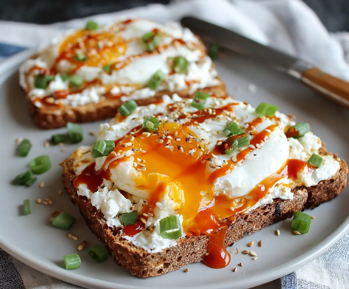 Cottage Cheese Egg & Sriracha Protein Toast Recipe