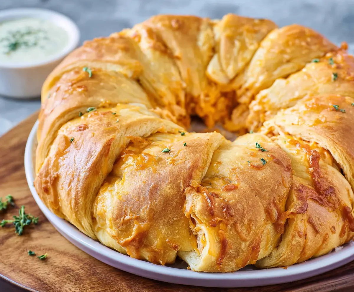 Buffalo Chicken Crescent Roll Ring Recipe | Delicious & Easy