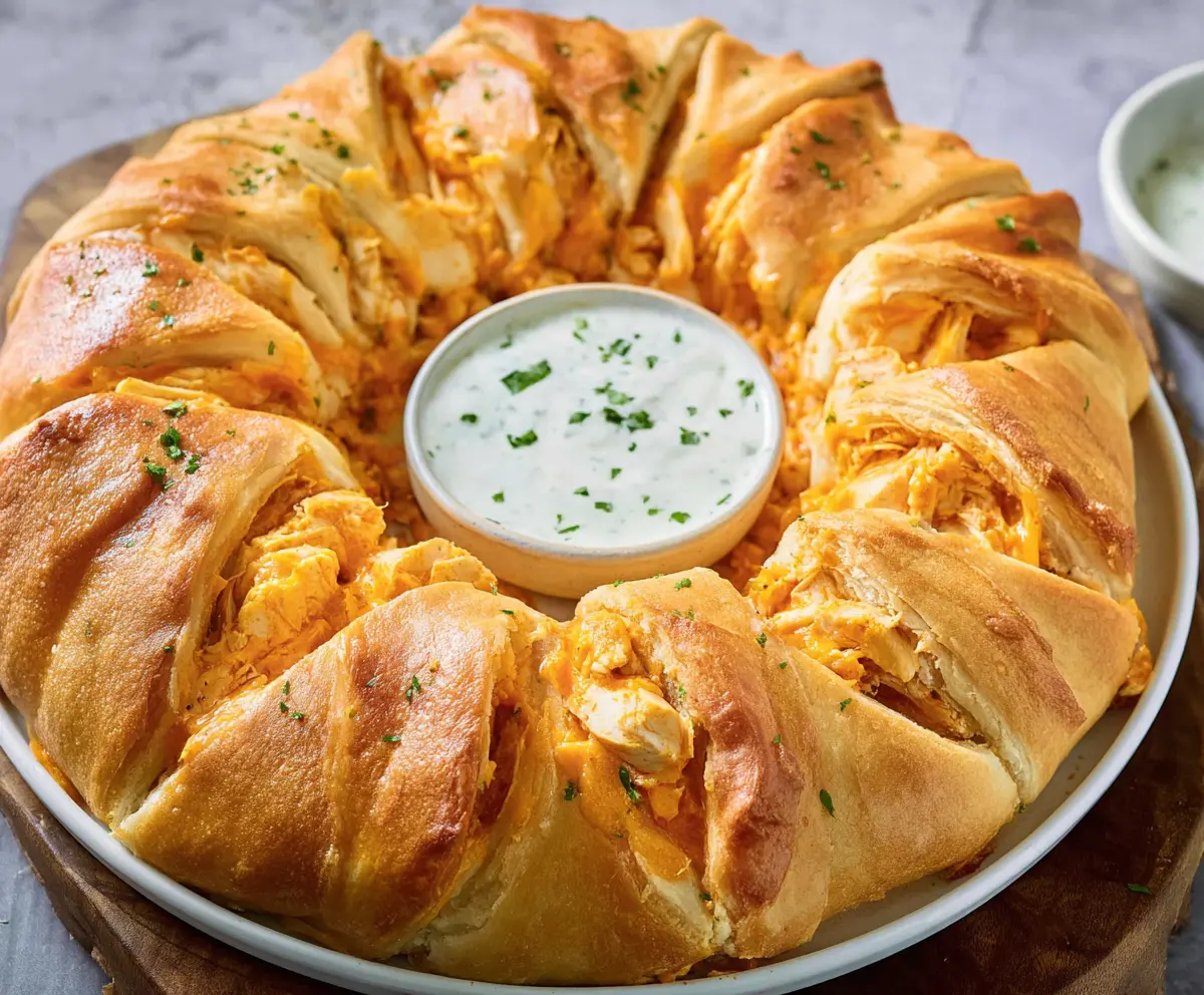 Buffalo Chicken Crescent Roll Ring Recipe | Delicious & Easy