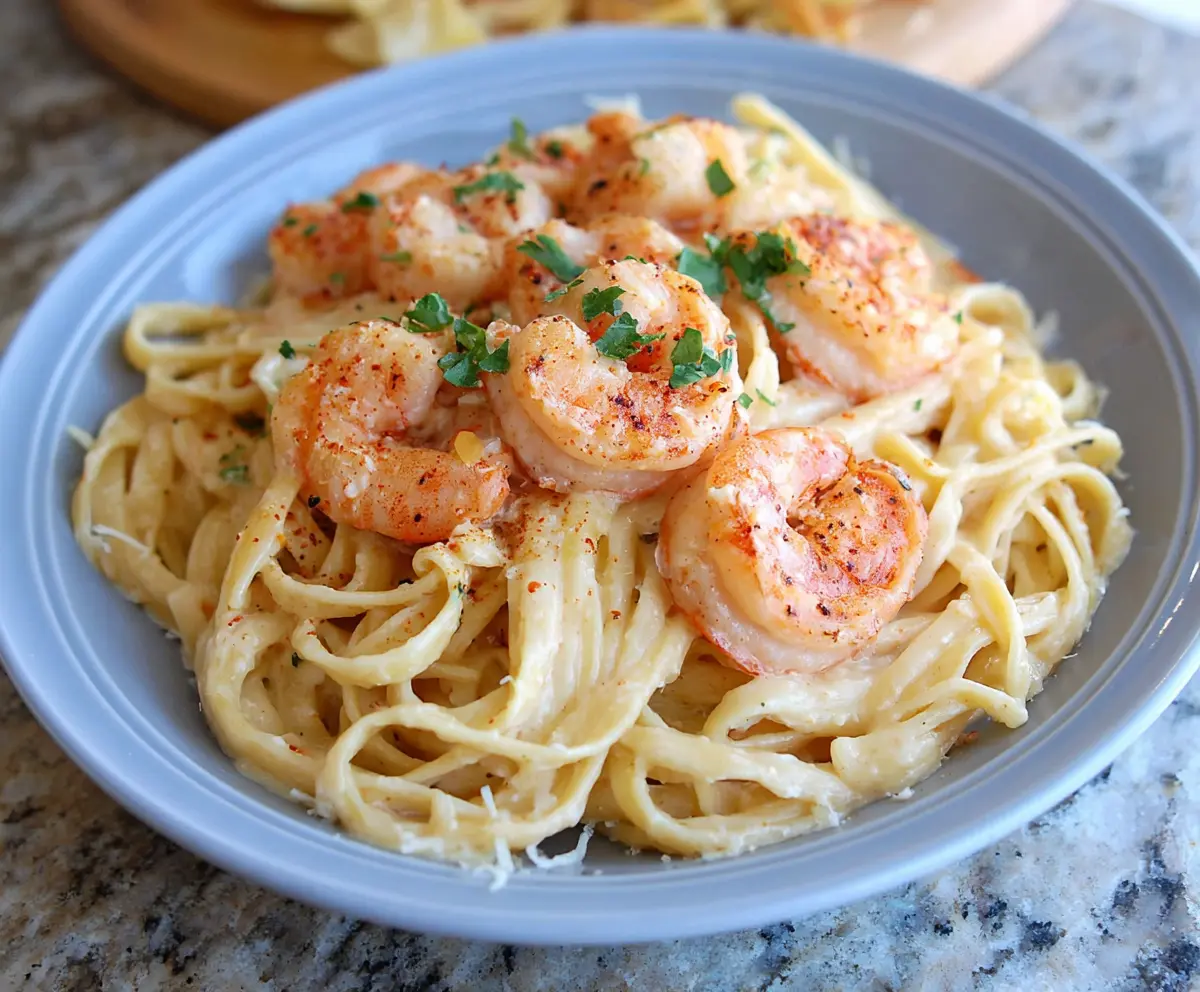Creamy Garlic Parmesan Shrimp Pasta Recipe