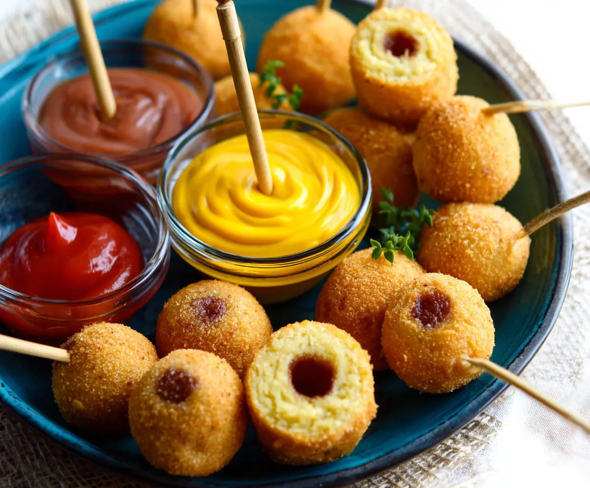 Game Day Mini Vegan Corndog Bites - Delicious & Easy Veggie Snacks