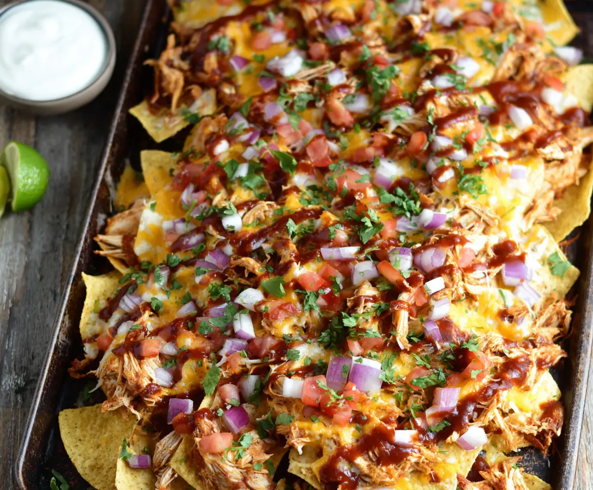 Sheet Pan BBQ Chicken Nachos Recipe